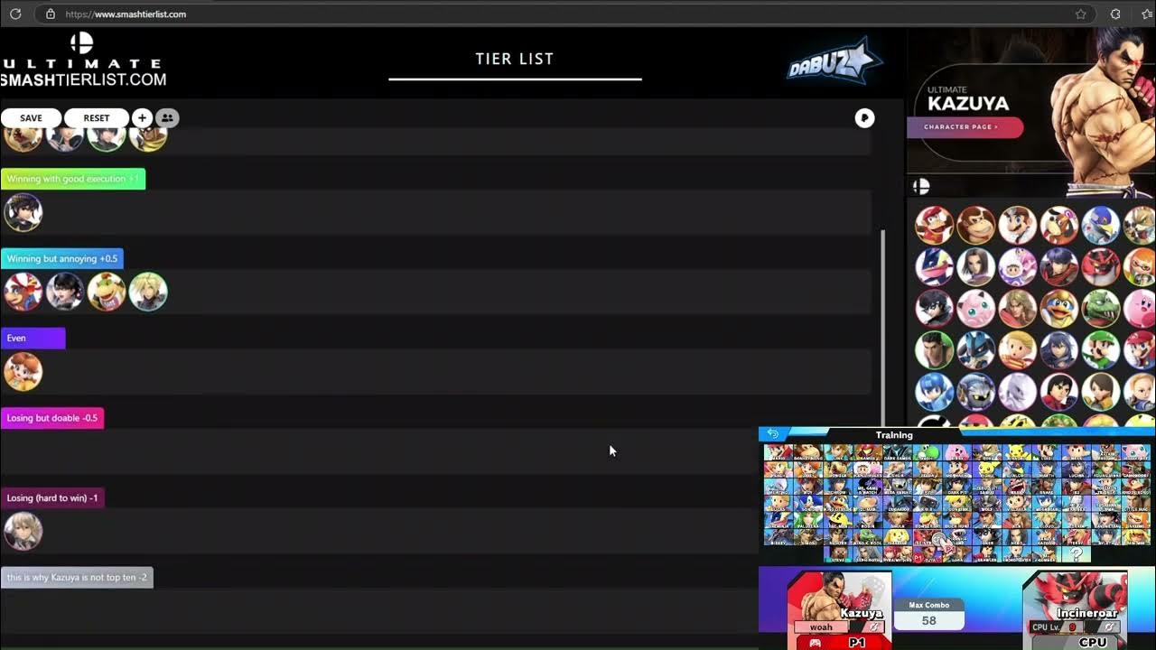 fastshadow Kazuya Matchup chart - YouTube