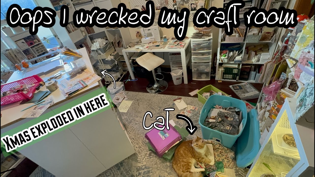 Christmas exploded in my craft room. I think we have to clean it up ...