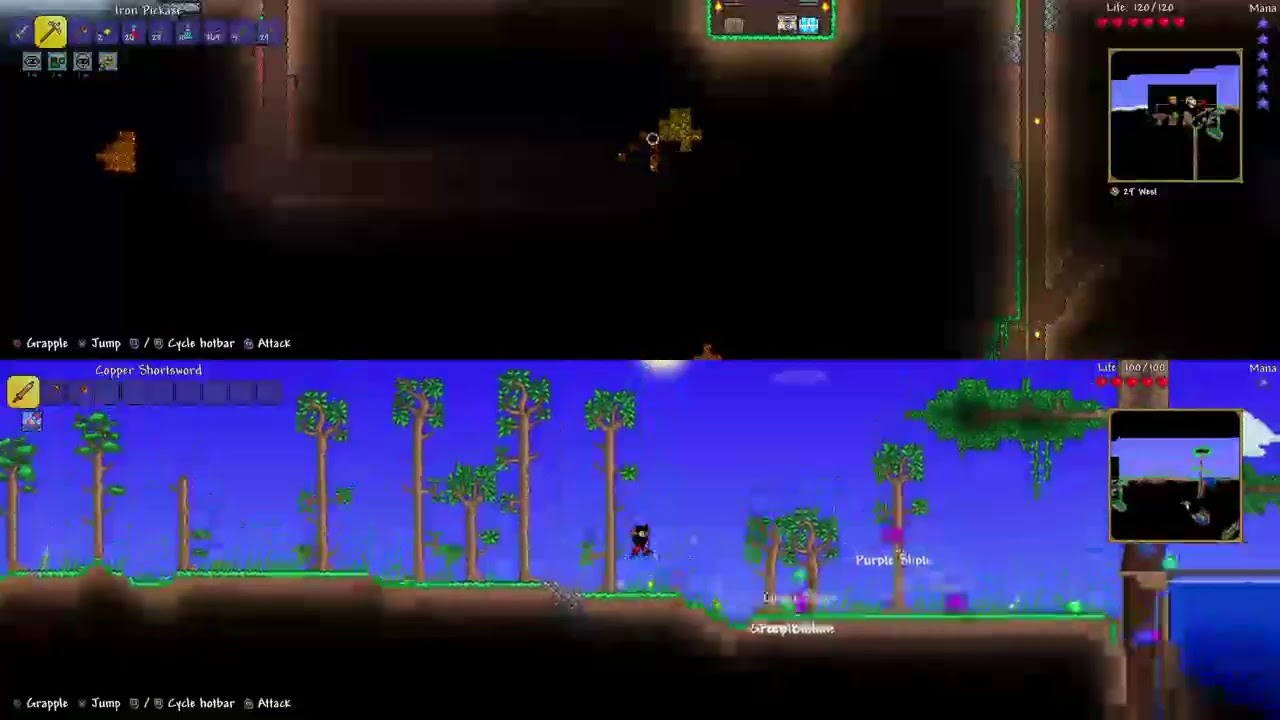 Beating Floating Eyes | Terraria with a friend - YouTube