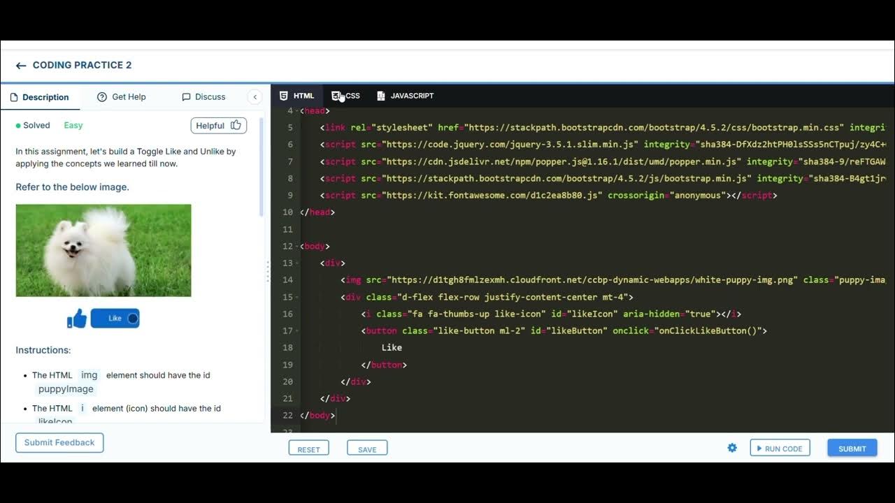 JavaScript | Coding Practice-2 | Toggle Like & Unlike | NxtWave | CCBP 4.0 - YouTube