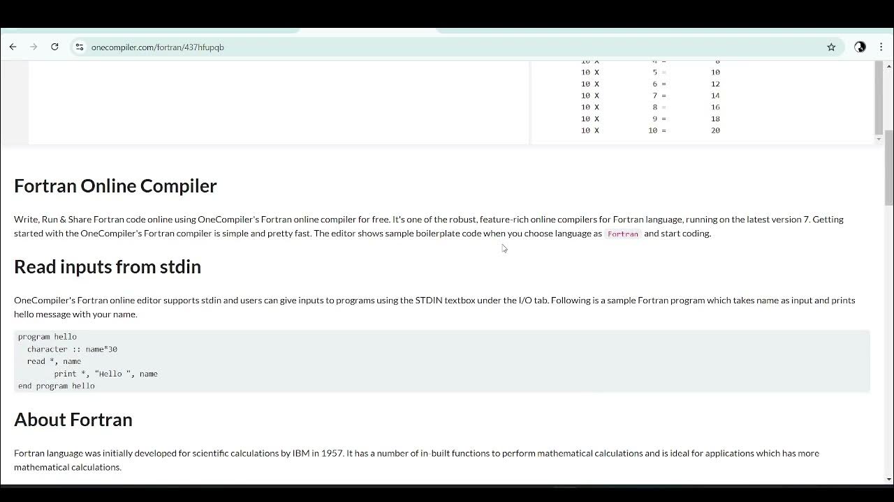 MULTIPLICATION TABLES- FORTRAN PROGRAM, FLOWCHART AND CONCEPT - YouTube