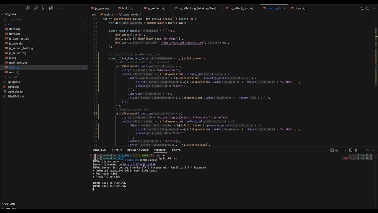 zig full stack development - YouTube