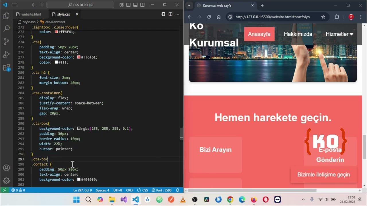 Html ve Css ile Kurumsal web site Bölüm 5 #webprogramlama #htmlcss #webdesign - YouTube
