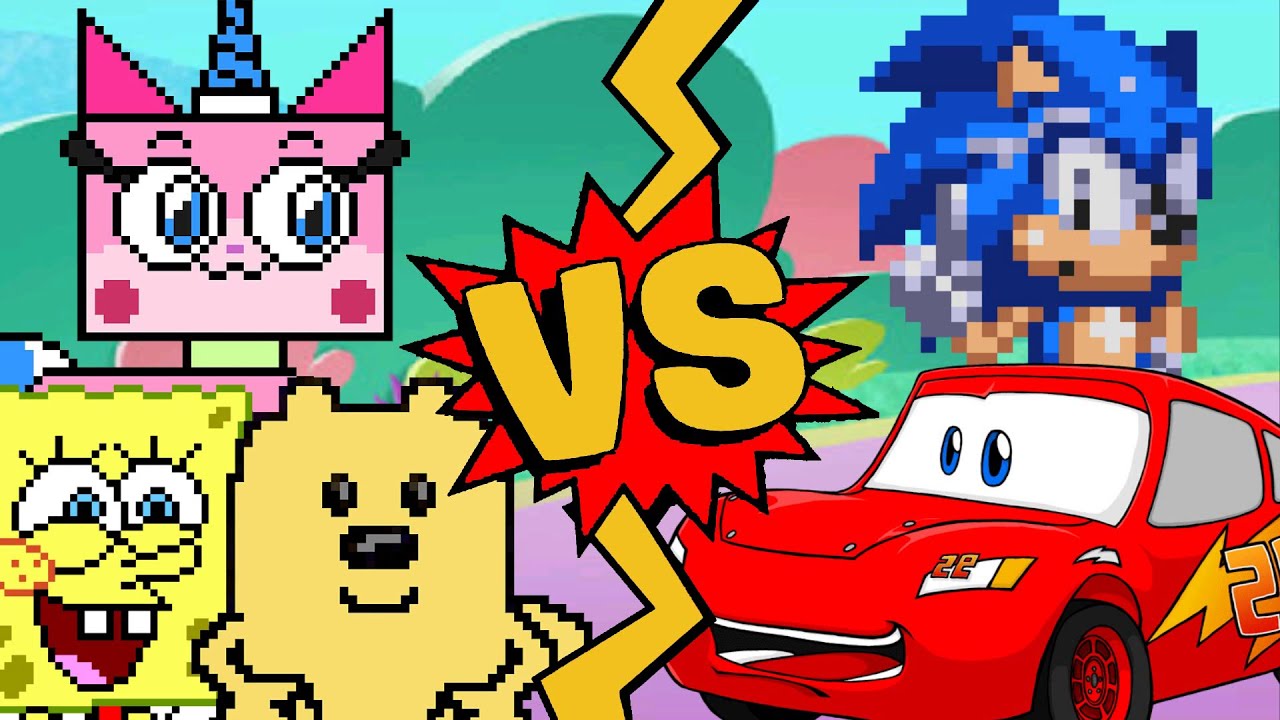 M.U.G.E.N Battles | SpongeBob/Wubbzy/Unikitty vs Sonic/Lightning ...