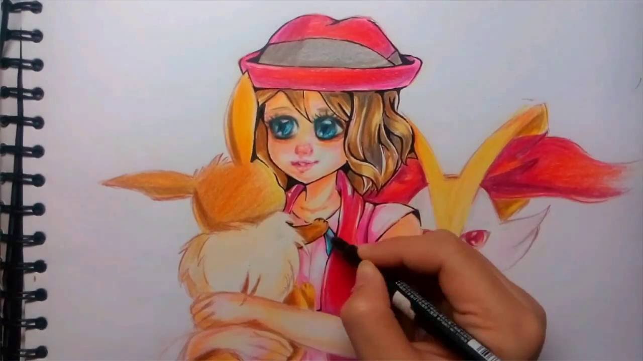Pokemon XYZ: Speed Drawing Serena. (Fan-Art) - YouTube