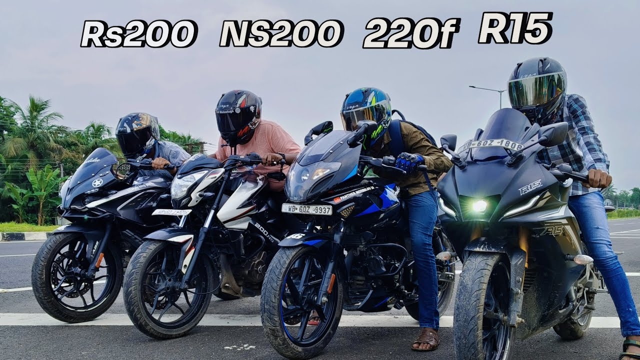 squade battle between rs vs ns vs 220f vs R15 #dragracing # ...