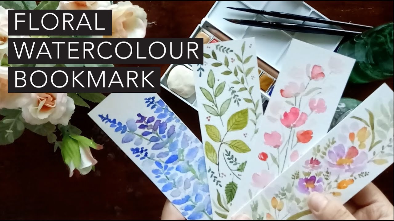 DIY Watercolor bookmarks - YouTube