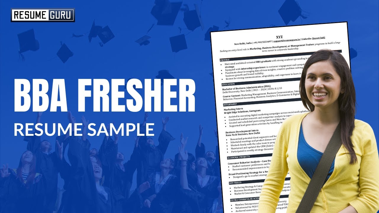 BBA Fresher Resume Format 2025 | Sample + Writing Guide - YouTube