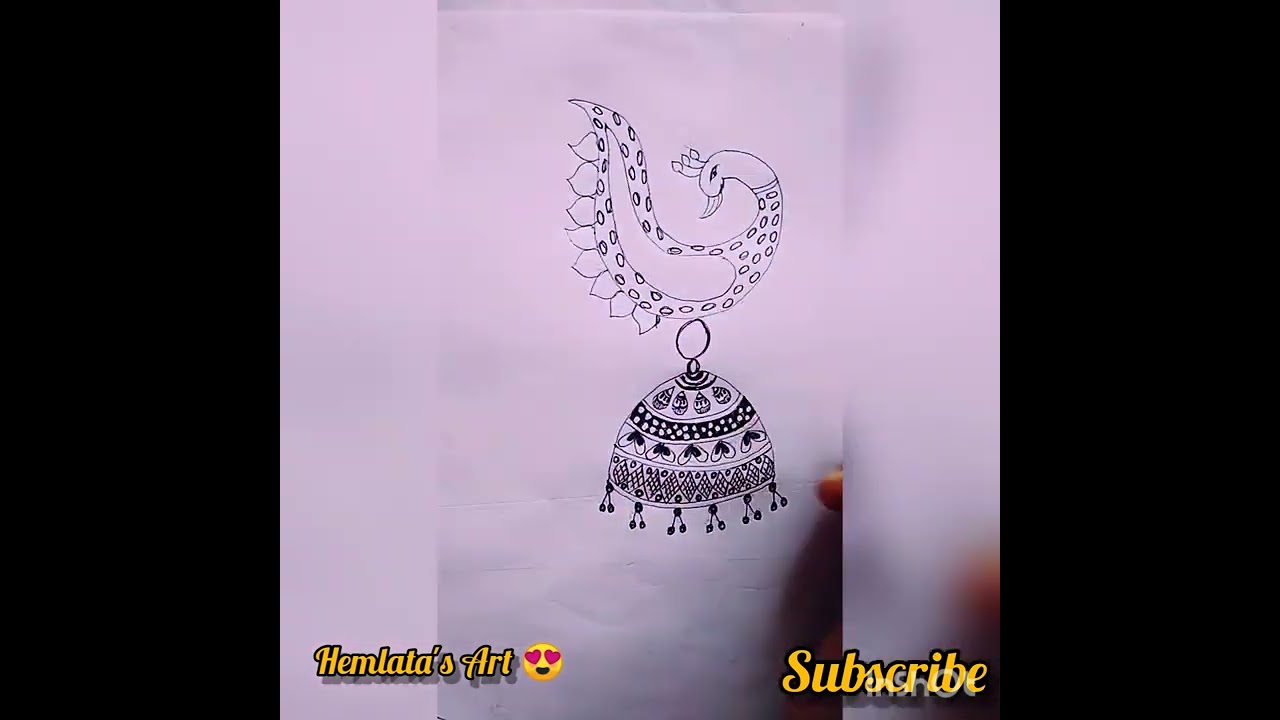 How To Draw Earrings Design//Easy Earrings Design Drawing With Pencil ...