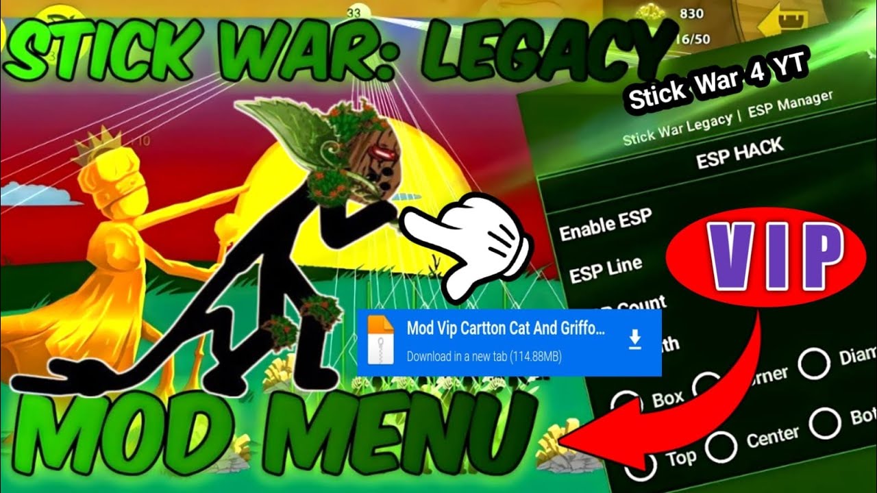 Stick War Legacy Mod Menu Vip Download, Like and Subscribe😁 - YouTube