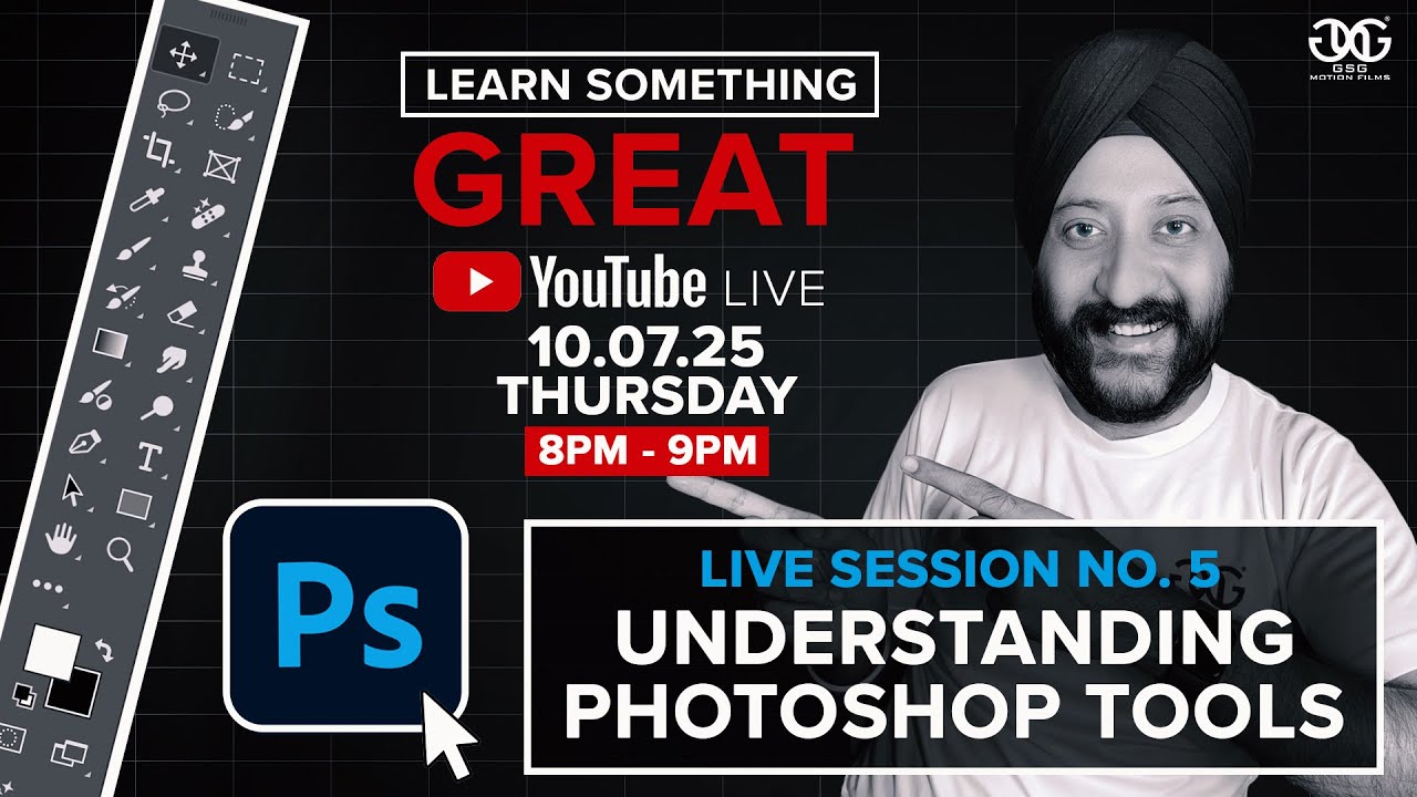 Understanding Photoshop Tools | Learn Something Great | Live Session No ...