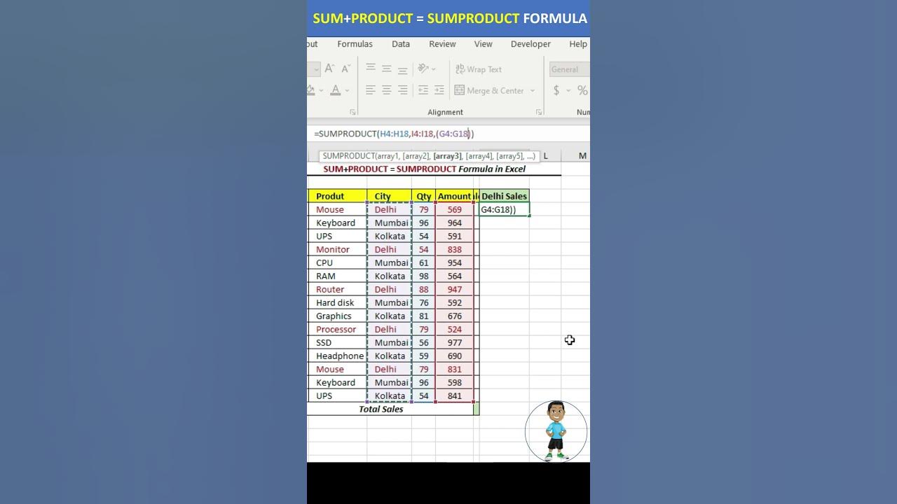 Excel Job Interview Questions SUM + PRODUCT = SUMPRODUCT Formula in Excel #exceltutorial - YouTube