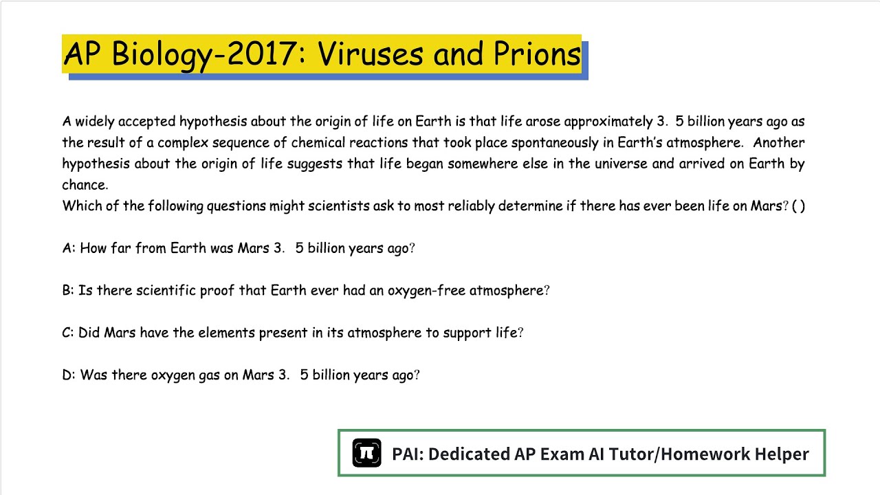 2017 AP Biology: Viruses and Prions: The Evolution of Life on Earth ...