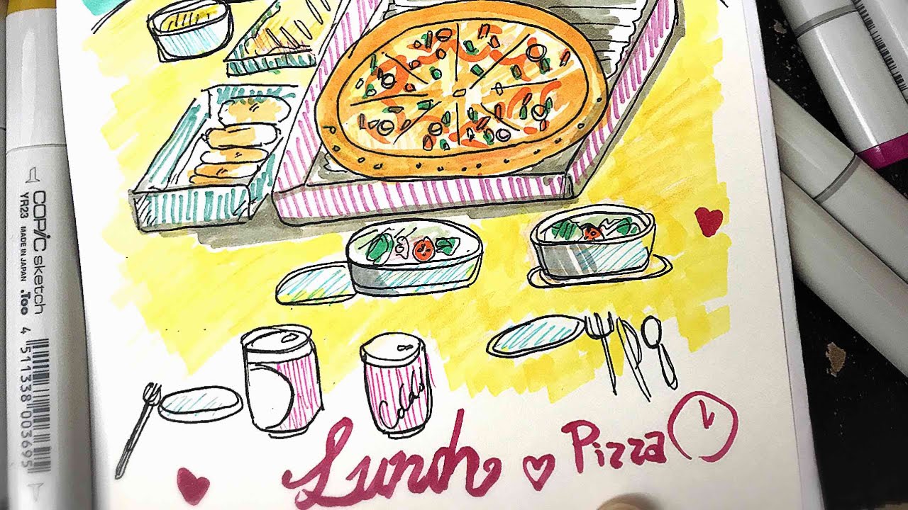 How to Draw Pizza 🍕😋Design your Food Journal - YouTube