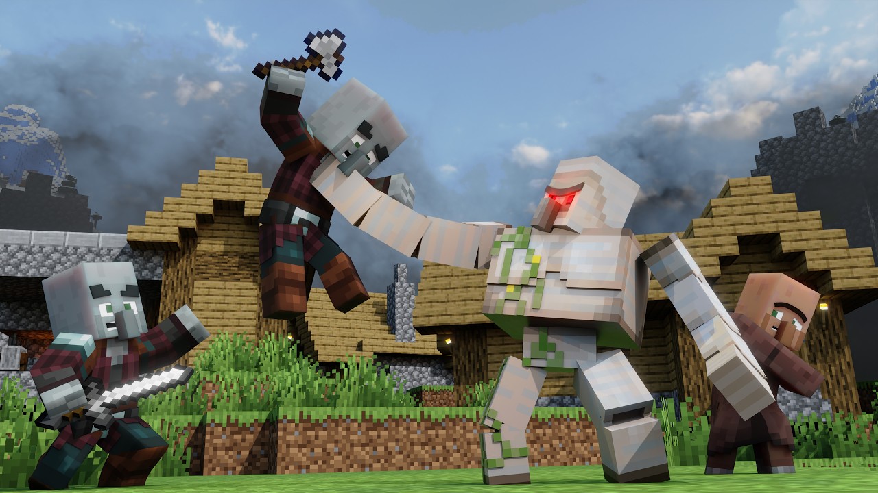 Villagers VS Pillagers! - Villagers Going To Battle! (Minecraft ...