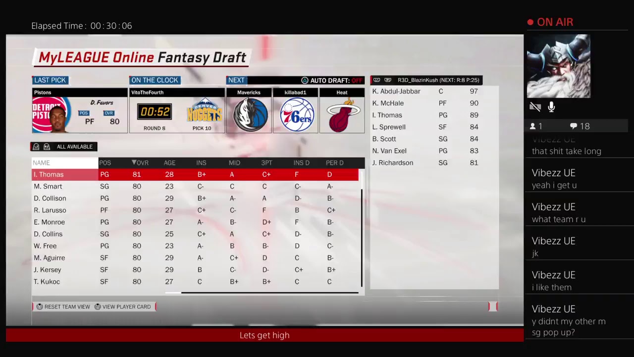 NBA 2k18 MyLeague Starting New One Just Finishing Draft! If your down ...