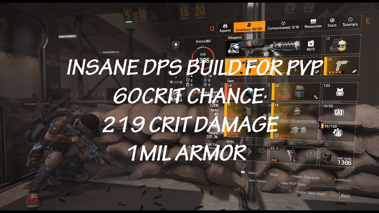 The Division 2 DPS PVP Build 60/219Crits No Clickbait!!!!! - YouTube