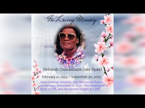 Celebrating the Life of Deborah Polliana Cruickshank (née Ryan)