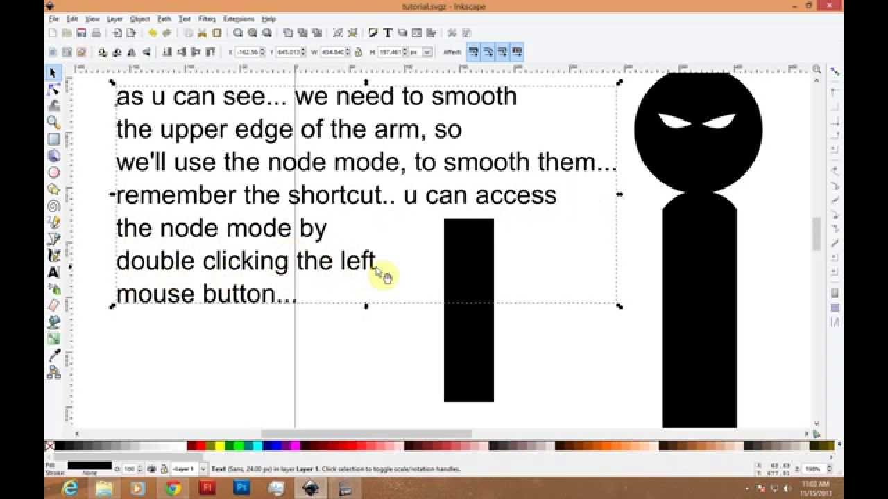 tutorial for beginner on how to create stick figure in inkscape pt.2 ...