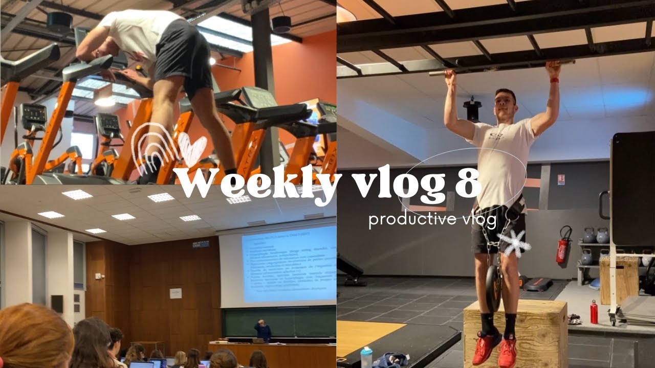 Weekly vlog 8 : run hardcore, séance pecs/dos et cours de médecine ...