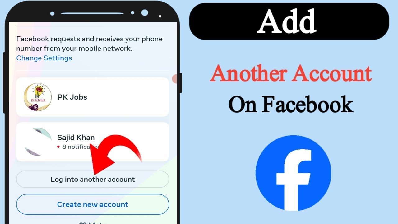How to add another account on facebook - YouTube