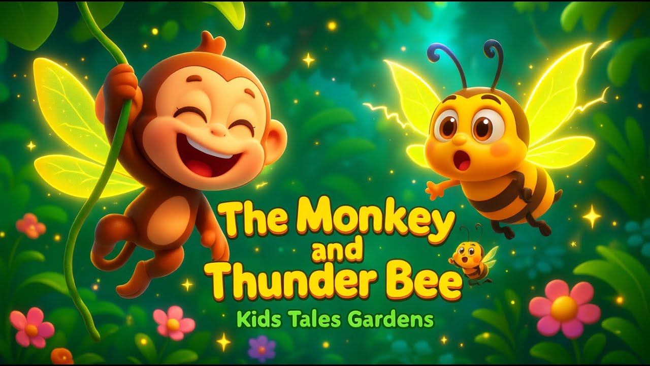 The Monkey and Thunder Bee 4K Cartoon Video - YouTube