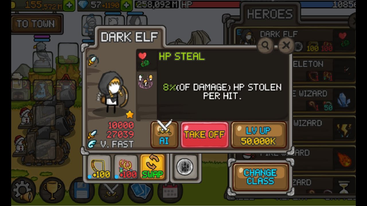 Update Dark elf to lv 10000 and fight IC | Grow castle - YouTube