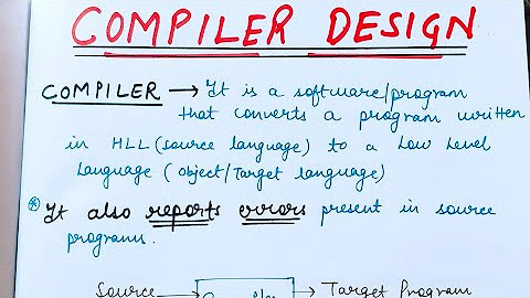 Compiler Design Unit 1 || Sem 5 || IPU - YouTube