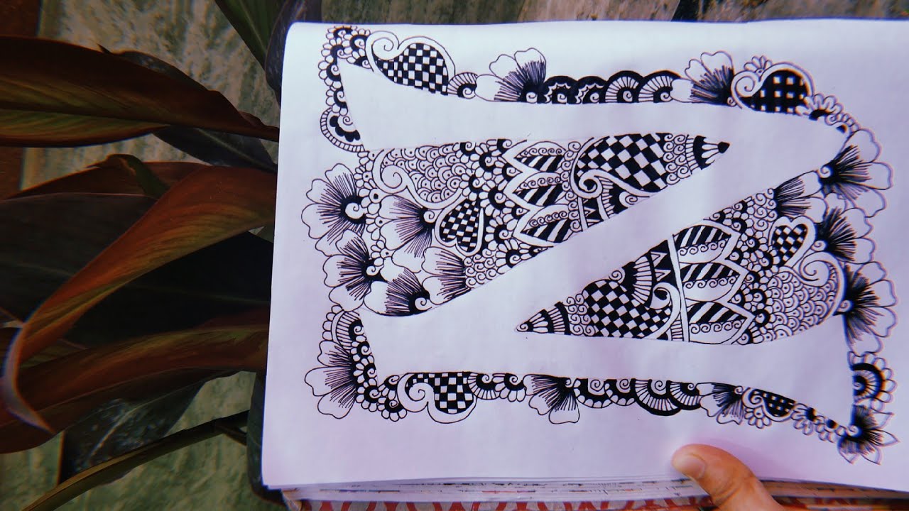 How to do alphabet doodle || How to combine Doodle with letters ...