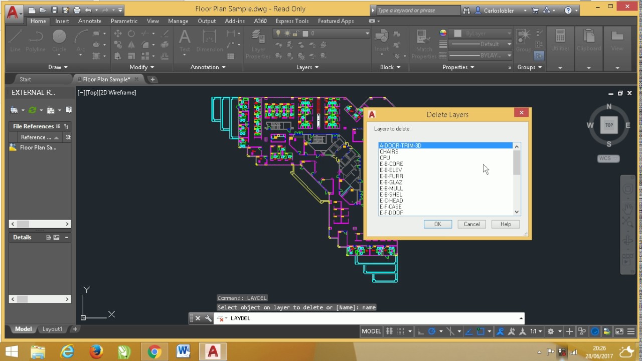 Deletar layer por comando no AutoCAD - YouTube