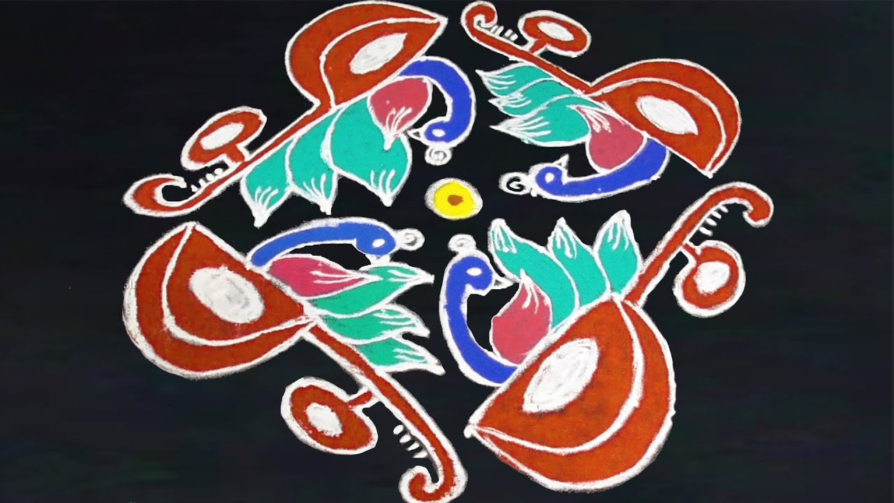 VEENA Rangoli Designs 9x3x3 Dots | Special Muggulu Designs | Mahi ...