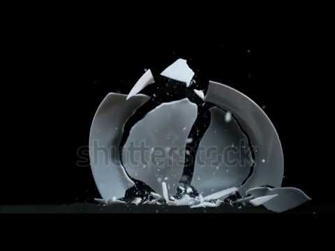 Plate falling and exploding on Black Background - YouTube