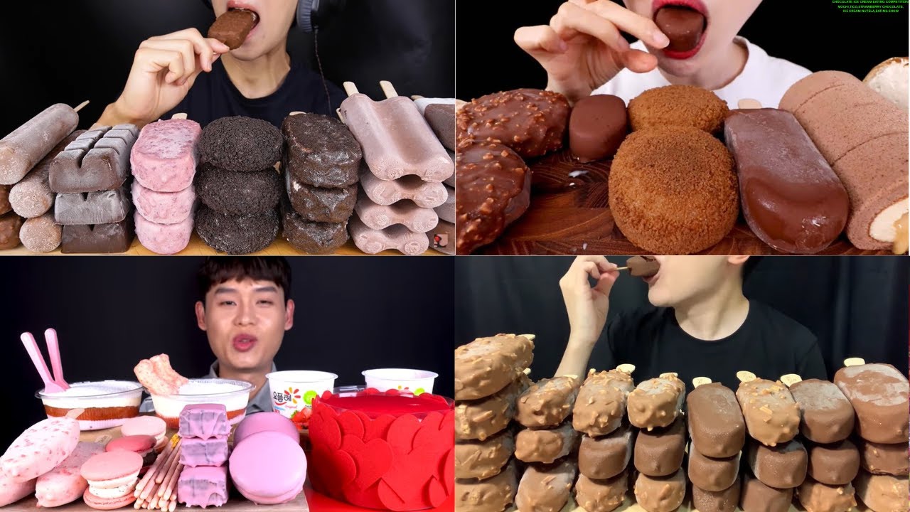 CHOCOLATE ICE CREAM EATING COMPETITION,MOCHI,TICO,STRAWBERRY CHOCOLATE ...