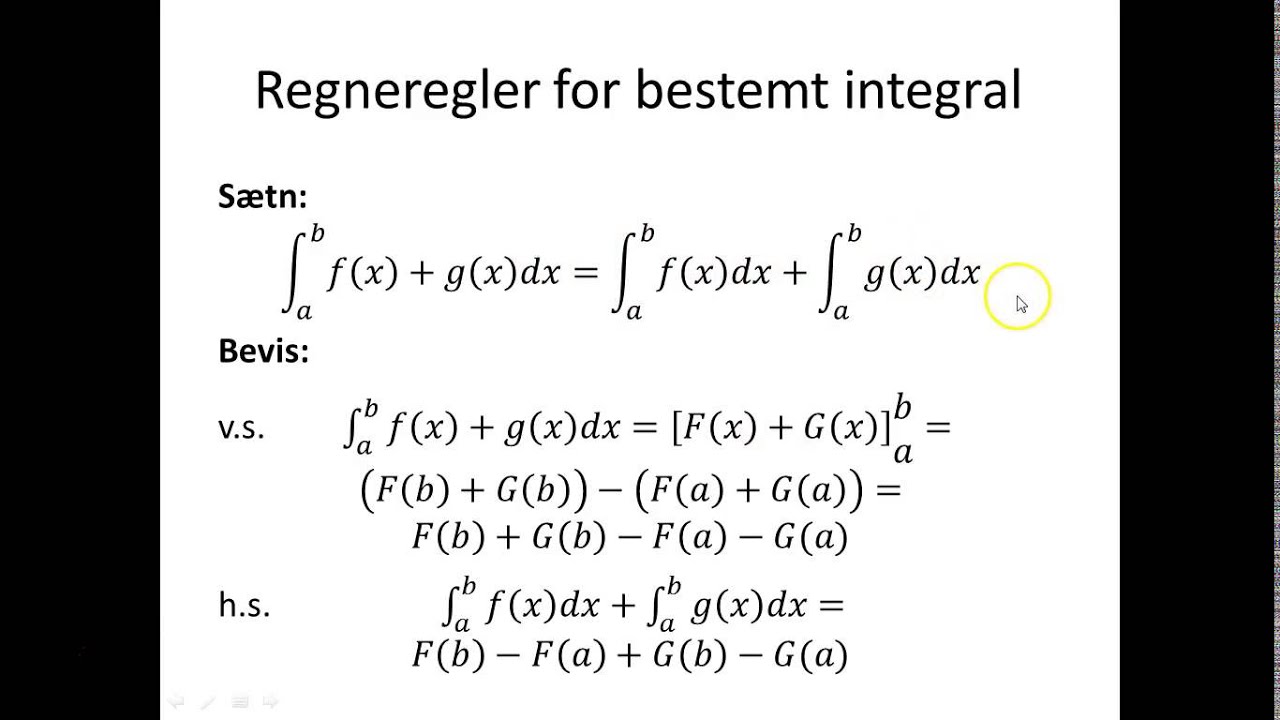 Regneregler for bestemt integral - YouTube