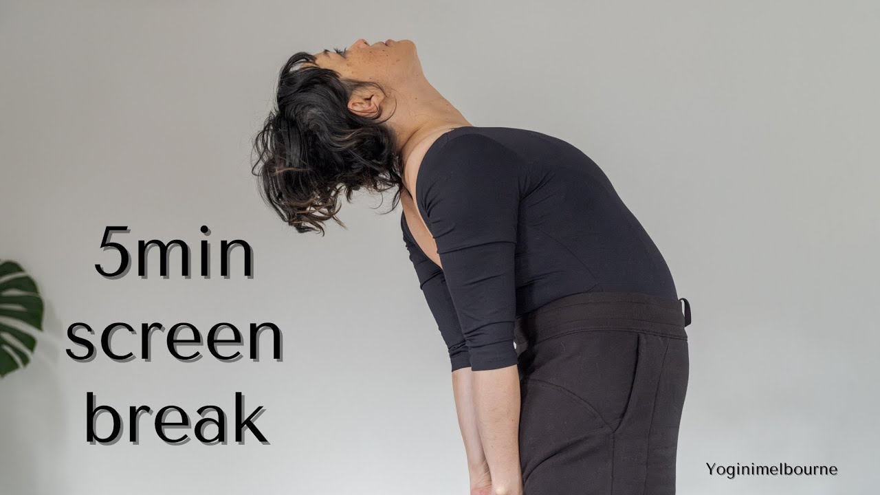 5min Screen break yoga | standing practice | upper body relief - YouTube