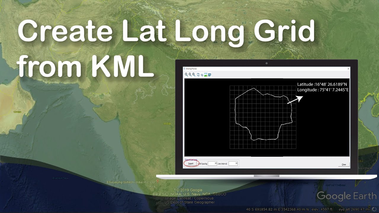 Lat Long Grid from KML - YouTube