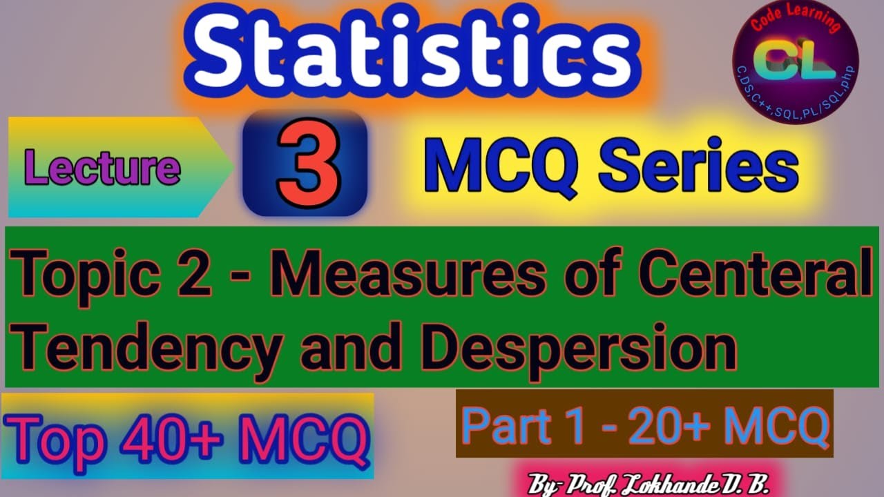Statistics MCQ Lecture 3|Statistics MCQ Series |Statistics MCQ |Concept ...