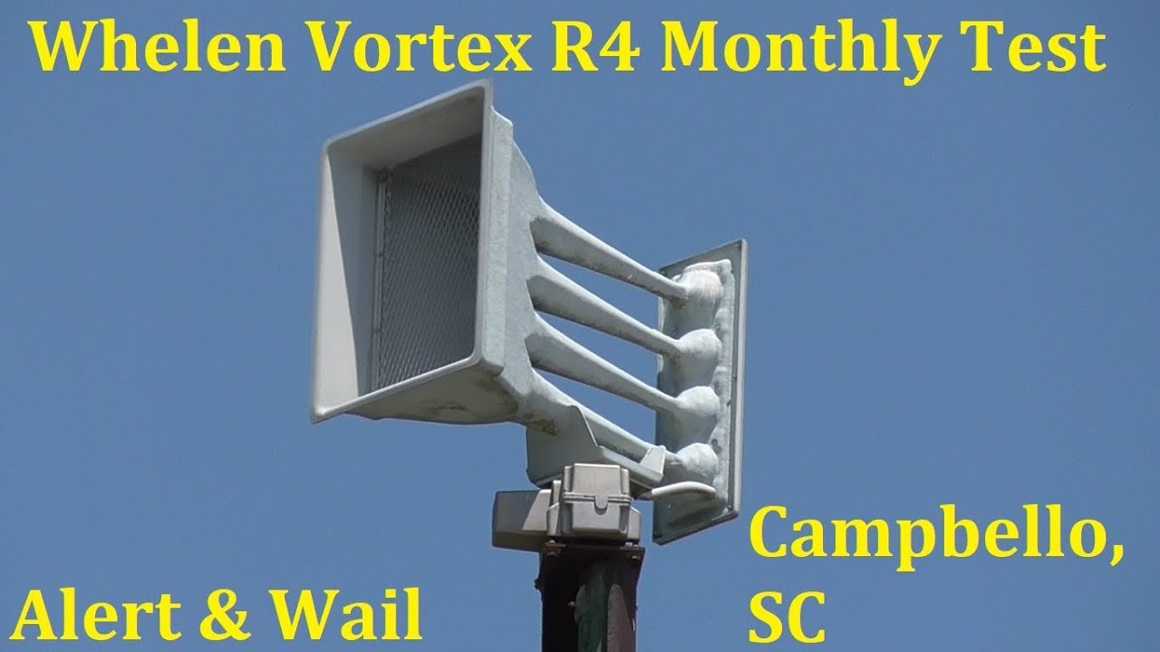 Whelen Vortex R4 Monthly Warning Siren Test, Alert & Wail - Campobello ...