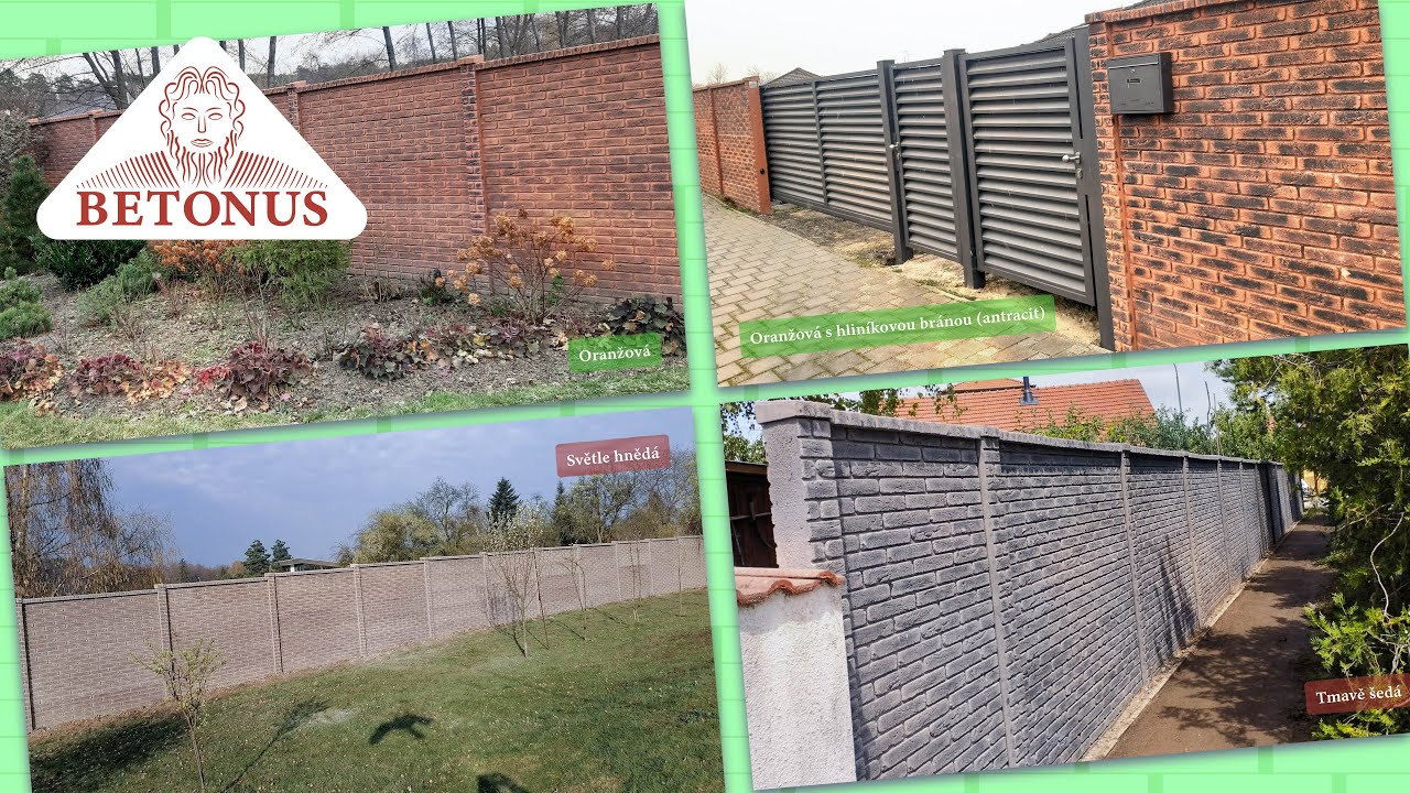 Vybrané realizace betonových plotů ve vzoru cihla v roce 2022 - YouTube