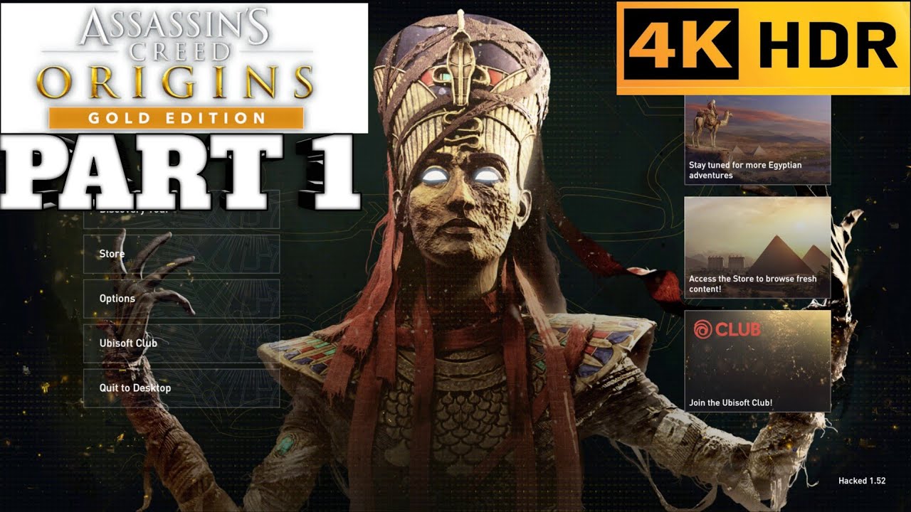 Assassin's Creed Origins PART 1 [ PC 4K 60FPS HDR Gameplay ] - YouTube