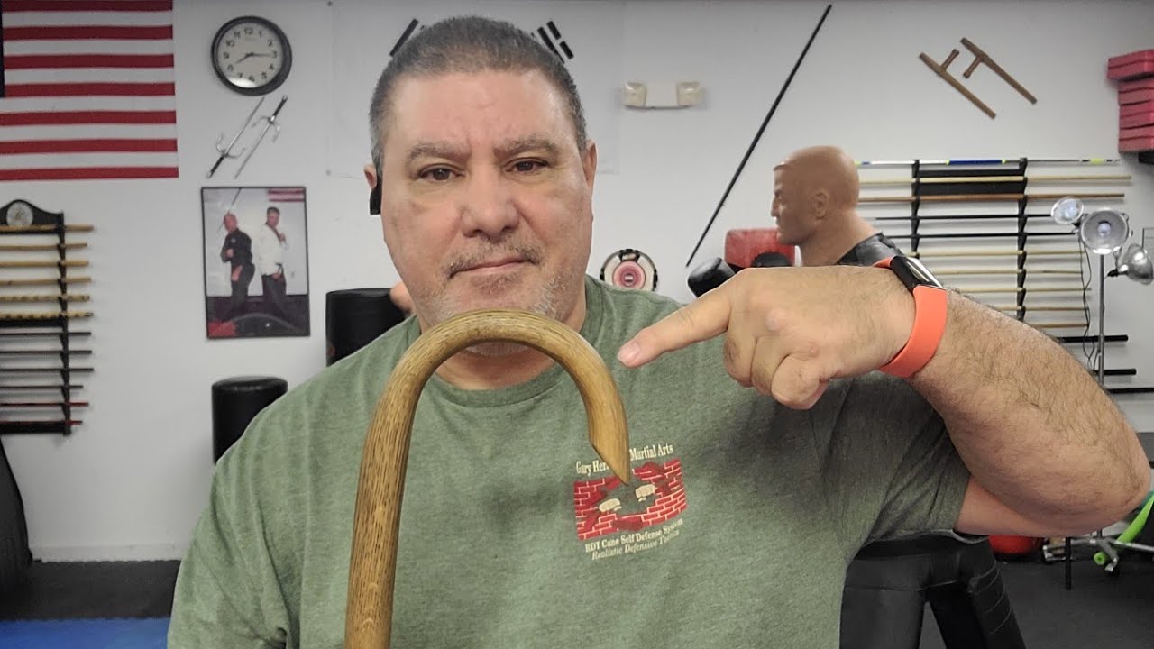 Cane Self Defense with the pop-up strike and a few swings with the ...