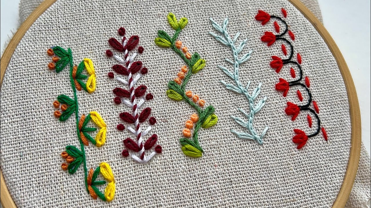 5 Borders Embroidery, Handkerchief Border Design, Handkerchief Border ...