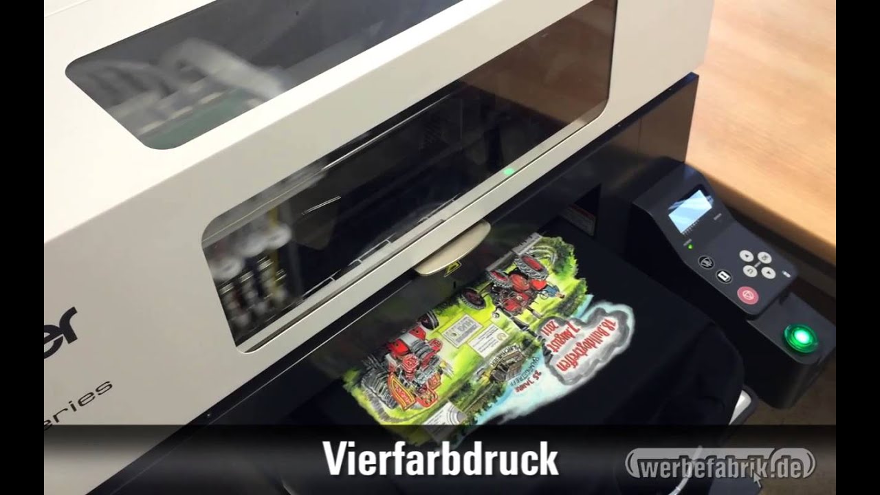 Digitaler T-Shirt Direktdruck in der werbefabrik.de - YouTube