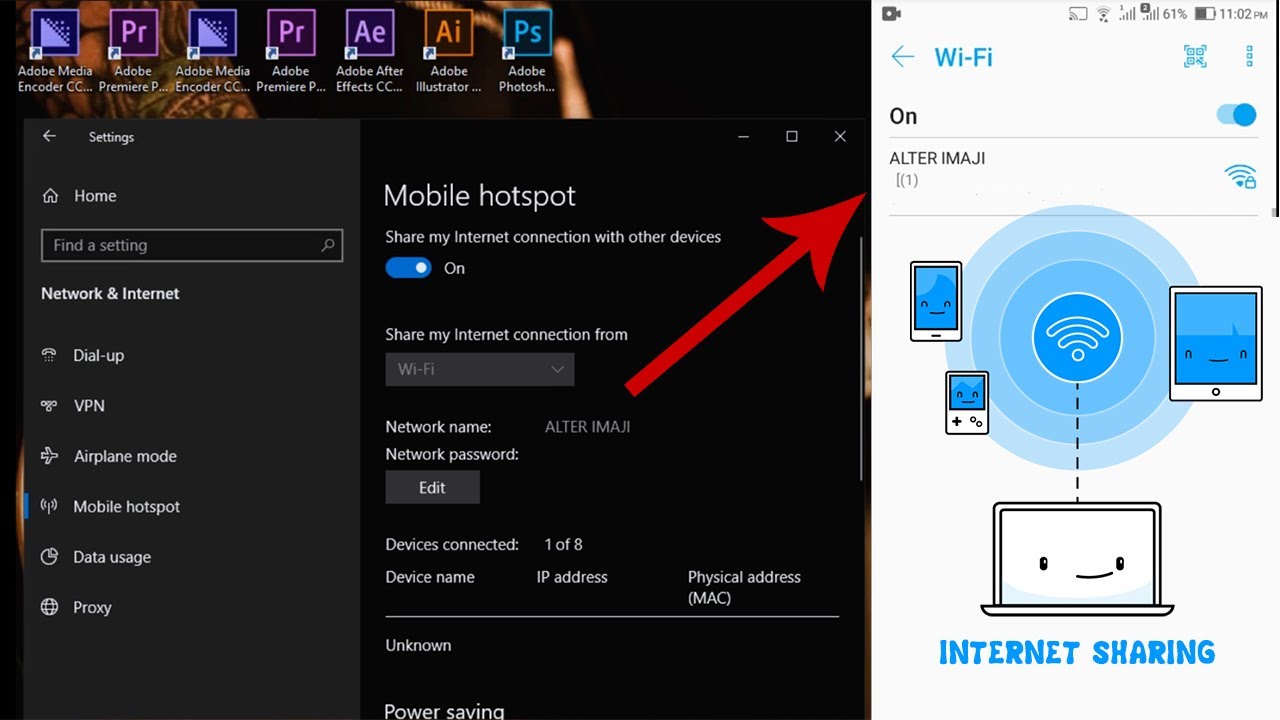 How to Create Wi-FI Hotspot on Laptop to share internet for other ...