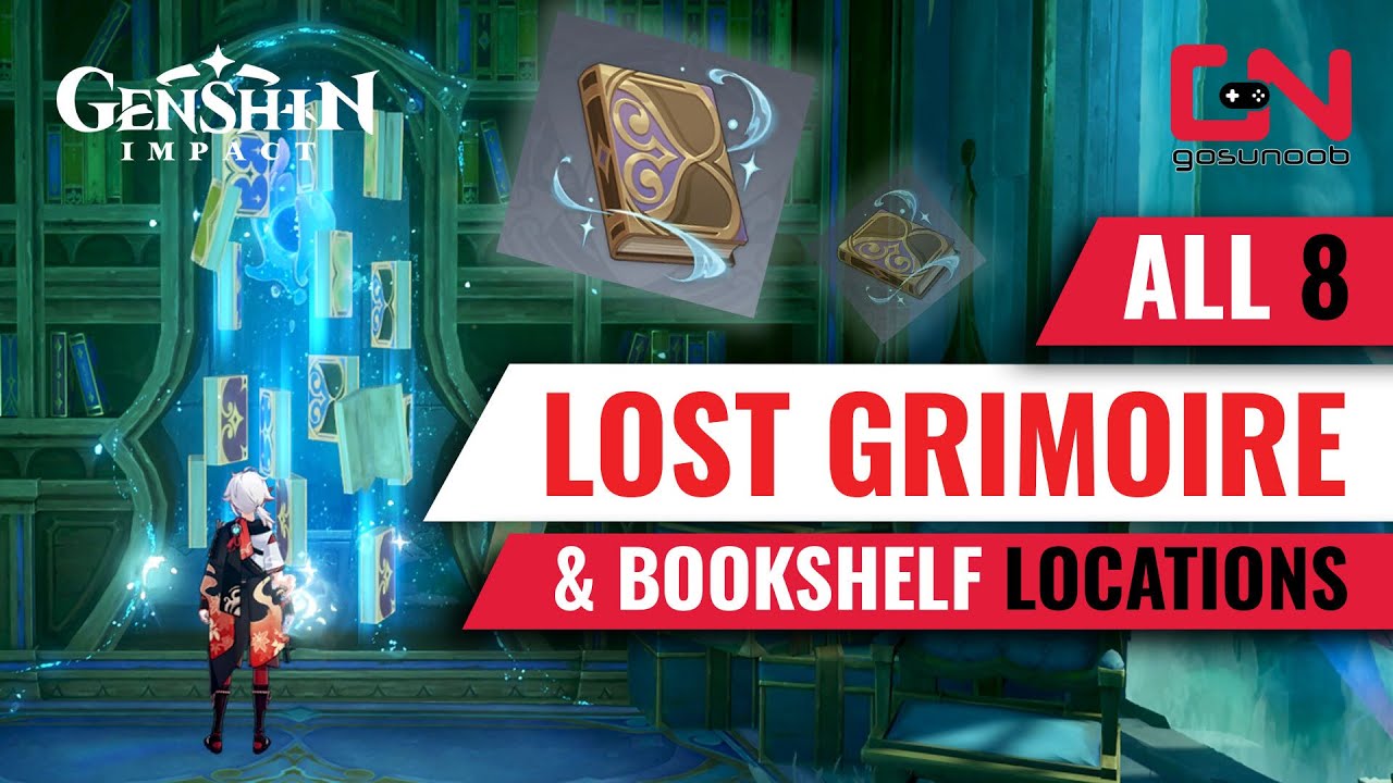 All 8 Genshin Impact Lost Grimoire & Bookshelf Locations - YouTube