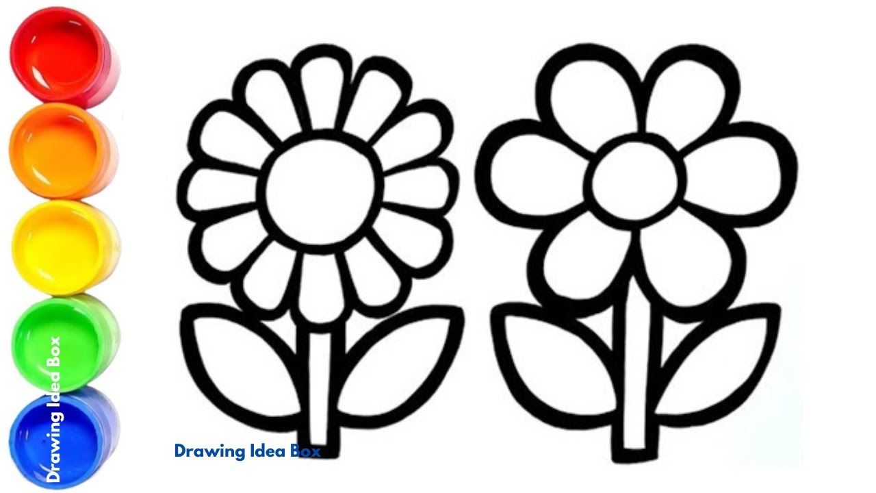 Let’s Draw Two Beautiful Flowers! 🌸🌼 | Easy Flower Drawing for Kids ...