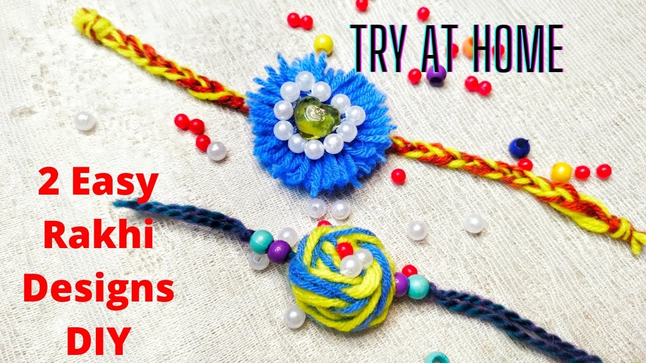 Making Rakhi at home | How to make Rakhi with wool - YouTube
