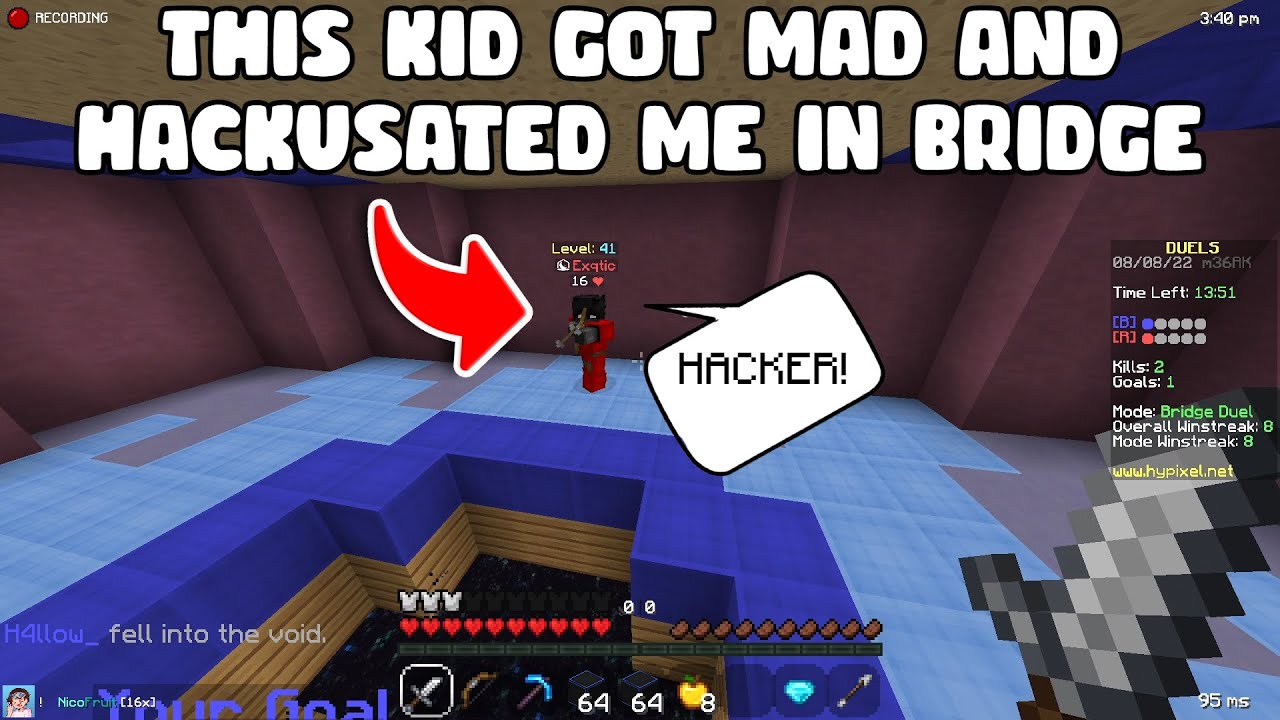 This Kid HACKUSATED Me | Hypixel Bridge - YouTube