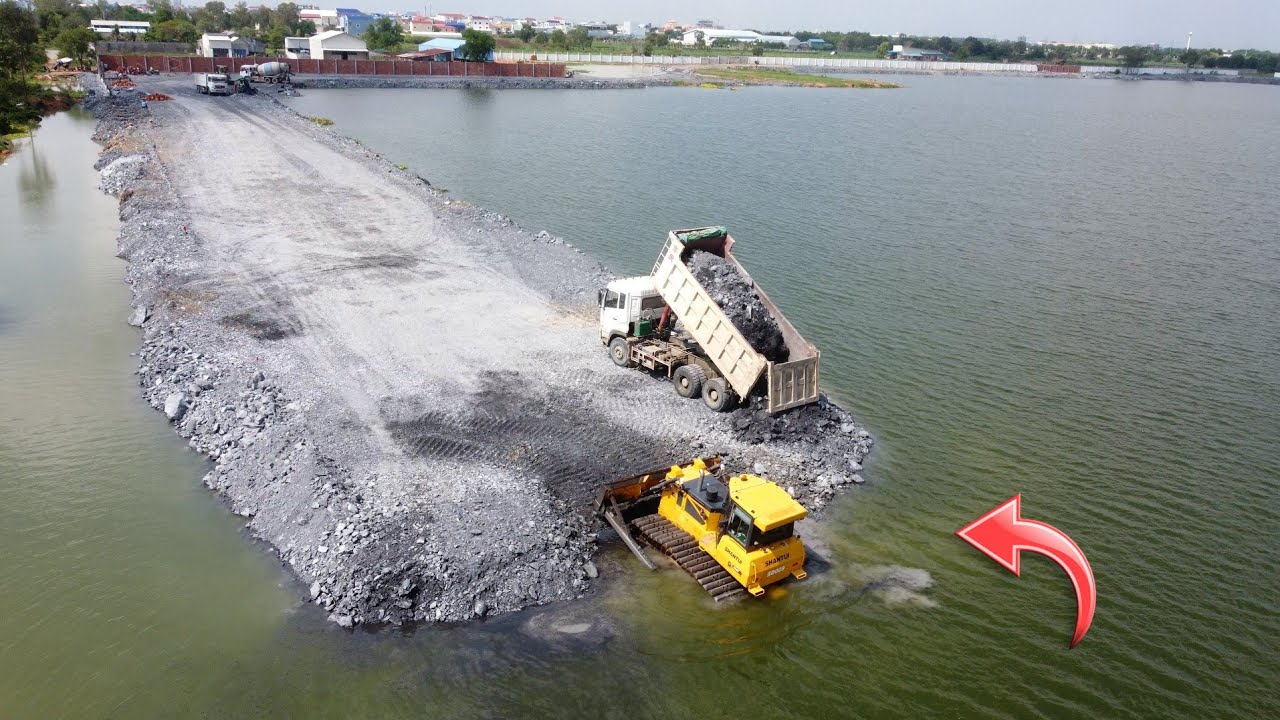 New Activities Stronger heavy Dozer working push Stone Making New Road ...