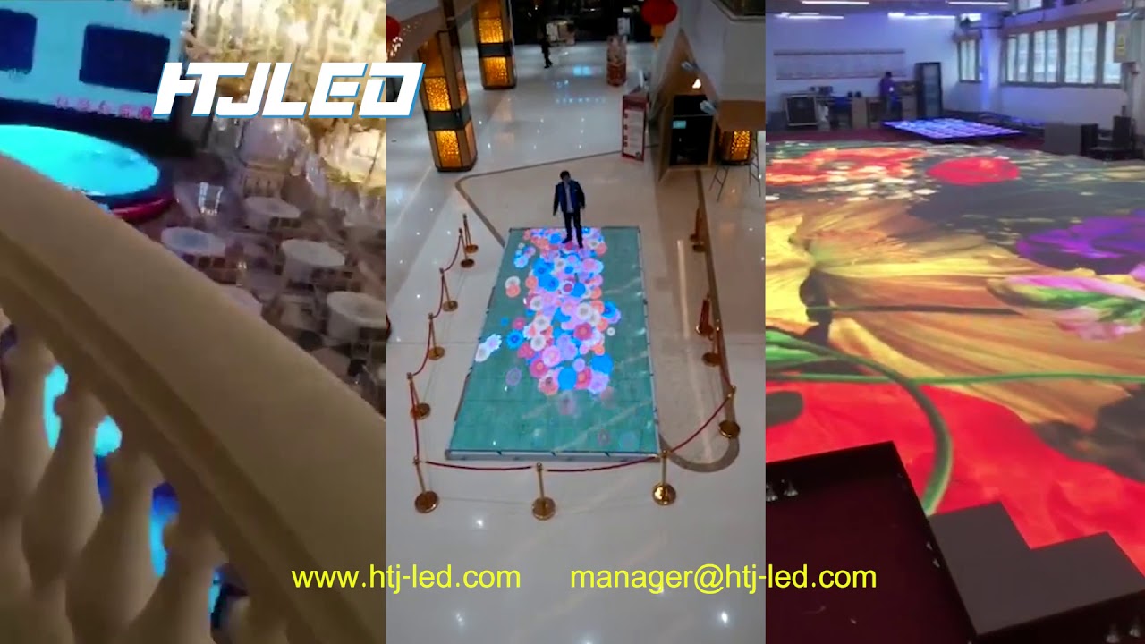 Interactive LED Dance Floor Display--Different Perspectives - YouTube
